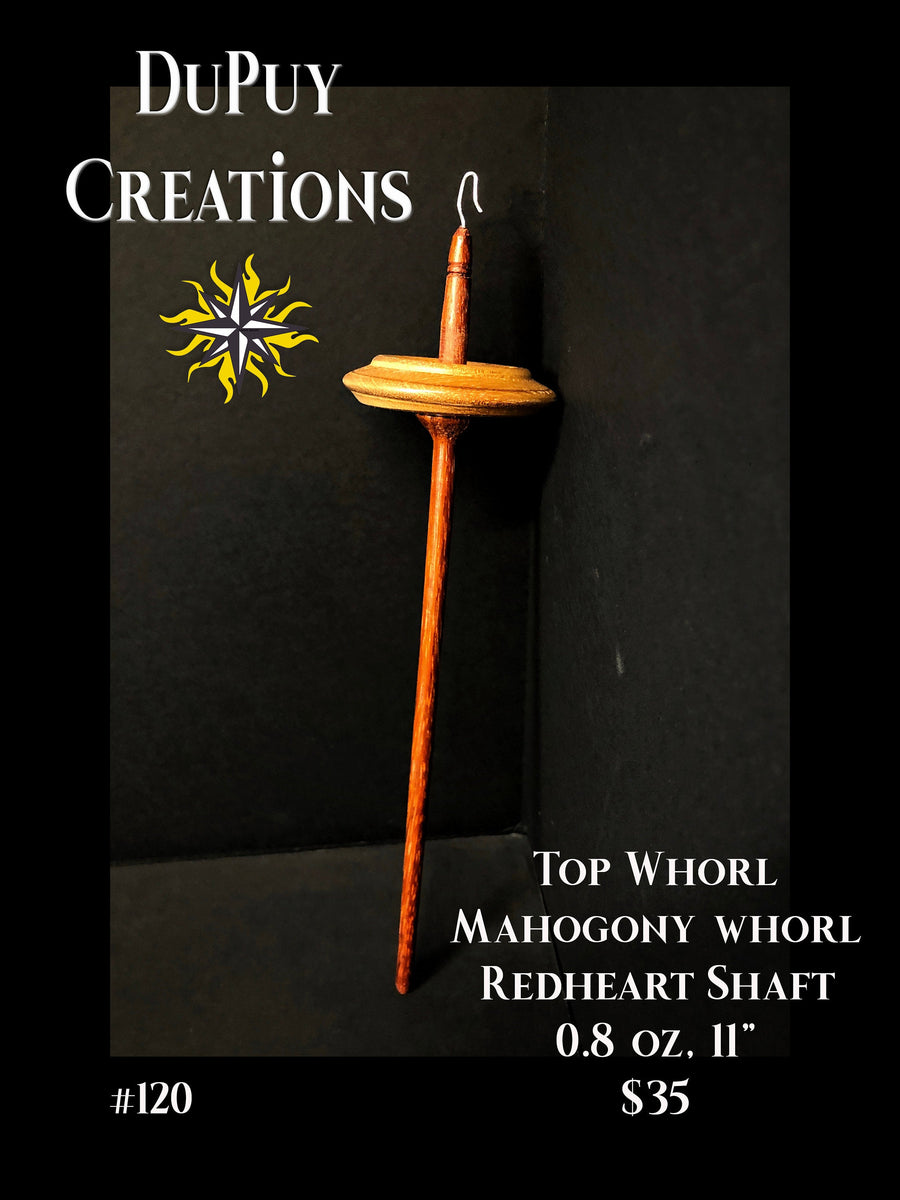 Top Whorl Drop Spindle Mahogony with Redheart Shaft – Du Puy Creations